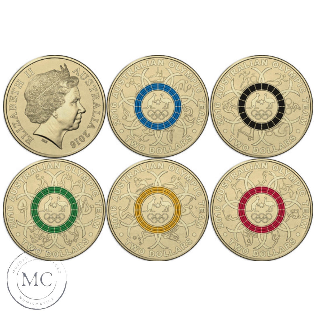 Austrália set 2 dólares 2016 - Jogos Olímpicos do Rio de Janeiro ...