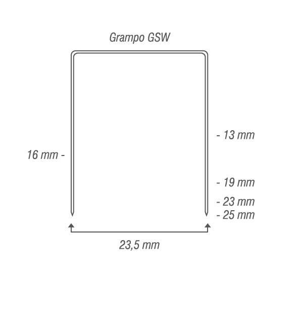 Grampo GSW 19 - caixa c/ 5,760 mil grampos | Detack