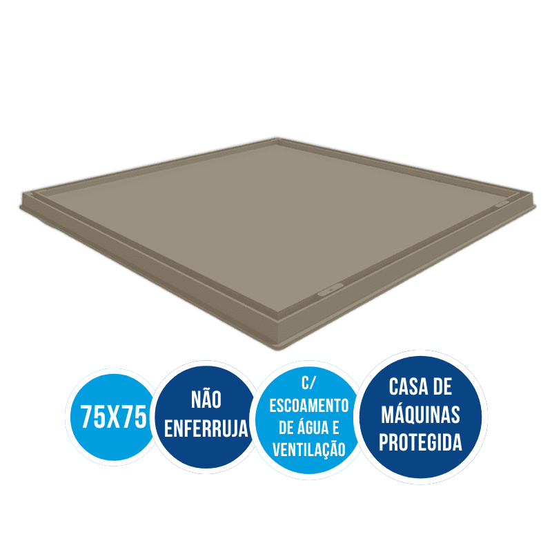 TAMPA 75X75 REBAIXADA COM GRELHA INVISÍVEL COM AMORTECEDOR COR: FENDI ...