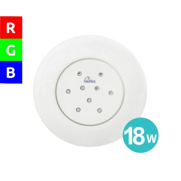 REFLETOR SUPER LED RGB 18W 12V 125MM CLASSIC ROSCA 1/2 - NAUTILUS ...