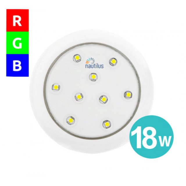 REFLETOR SUPER LED RGB 18W 12V 80MM SLIM - ROSCA 1/2 - NAUTILUS ...