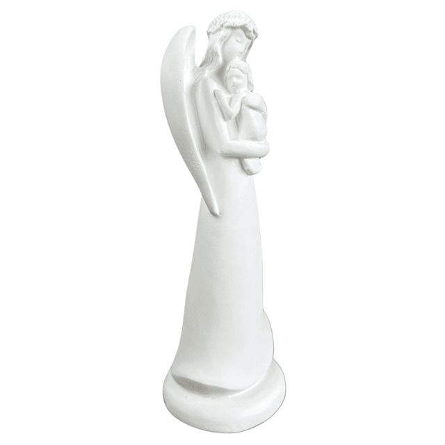 Anja Com Menino No Colo 25cm - Gesso Cru | Materiais para Artesanato ...