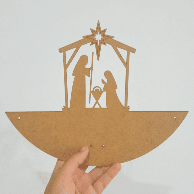 Sagrada Família Belém (Meia Lua) em MDF Cru | Materiais para Artesanato ...