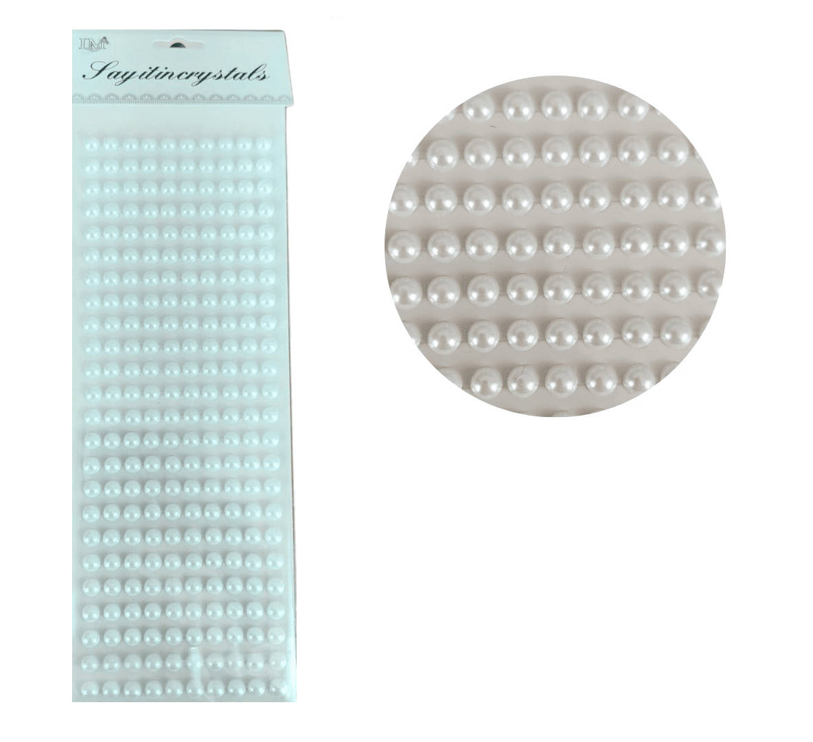 Cartela G de Meia pérola colante - Branco 8mm | Materiais para ...