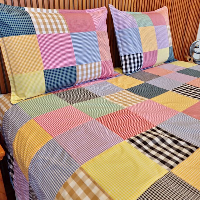 Colcha Patchwork Xadrez | Colcha de Retalhos Atelier