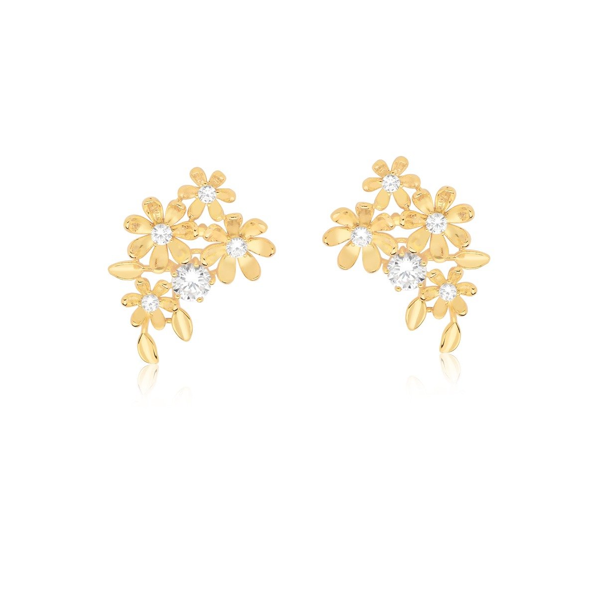 Brinco ear cuff flores | Allenza Semijoias