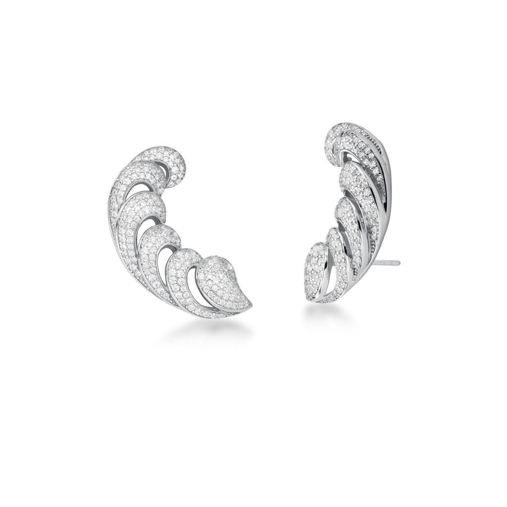 Brinco Curvo Ear Cuff Cravejado | Allenza Semijoias