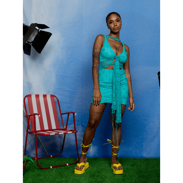 Vestido de renda azul | SERENA COMPANY