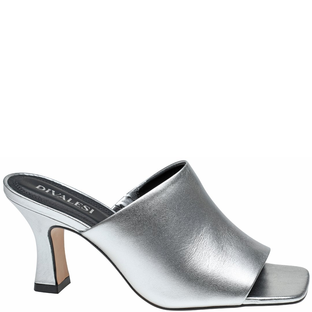 Mule Couro Prata | Divalesi