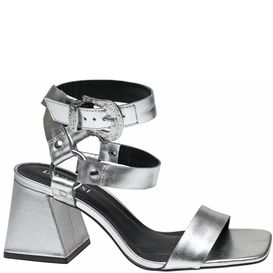 Sandália Couro Prata | Divalesi