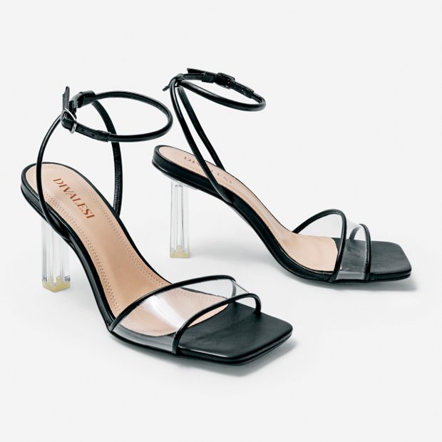 Sandália Couro Preto | Divalesi