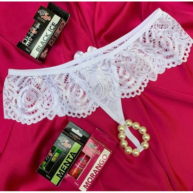 Calcinha Tailandesa Branca Dama Lingerie Moda Íntima