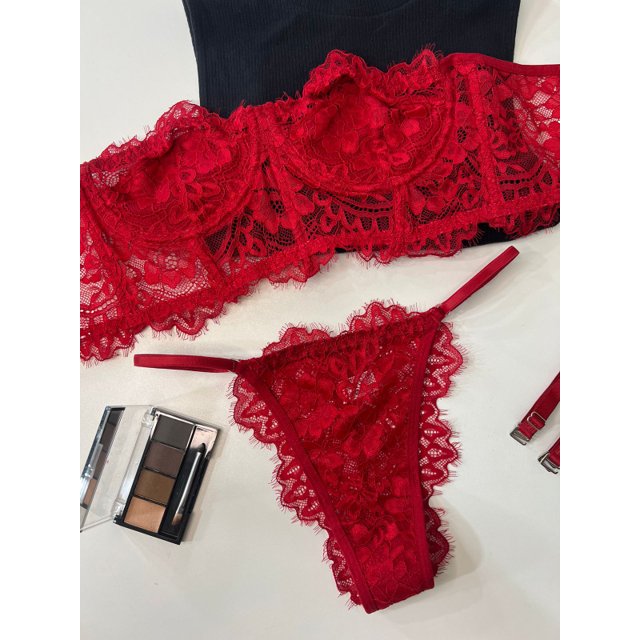 Conjunto Nina - vermelho | Dama Lingerie | Moda Íntima