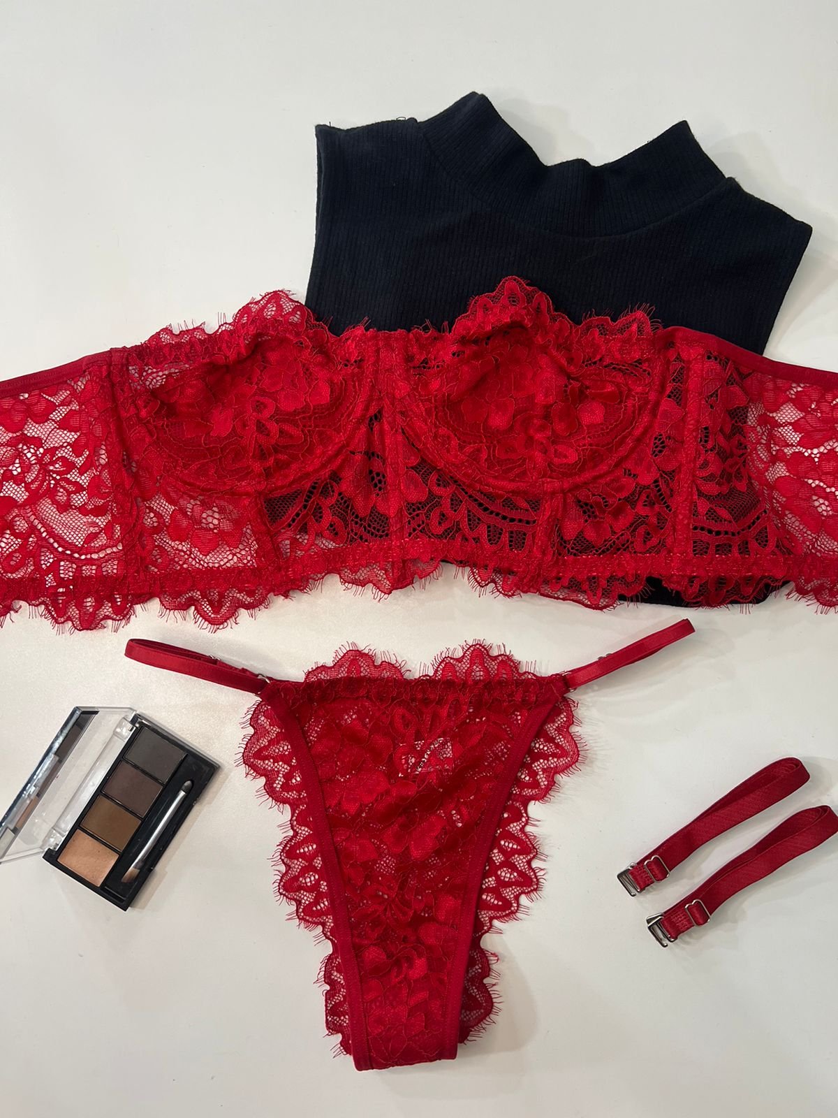 Conjunto Nina - vermelho | Dama Lingerie | Moda Íntima