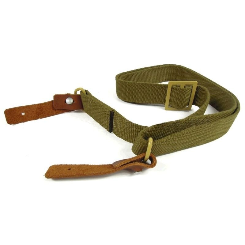 Bandoleira AK 47 Regulável Verde Militar Com Detalhe Couro | Nordens