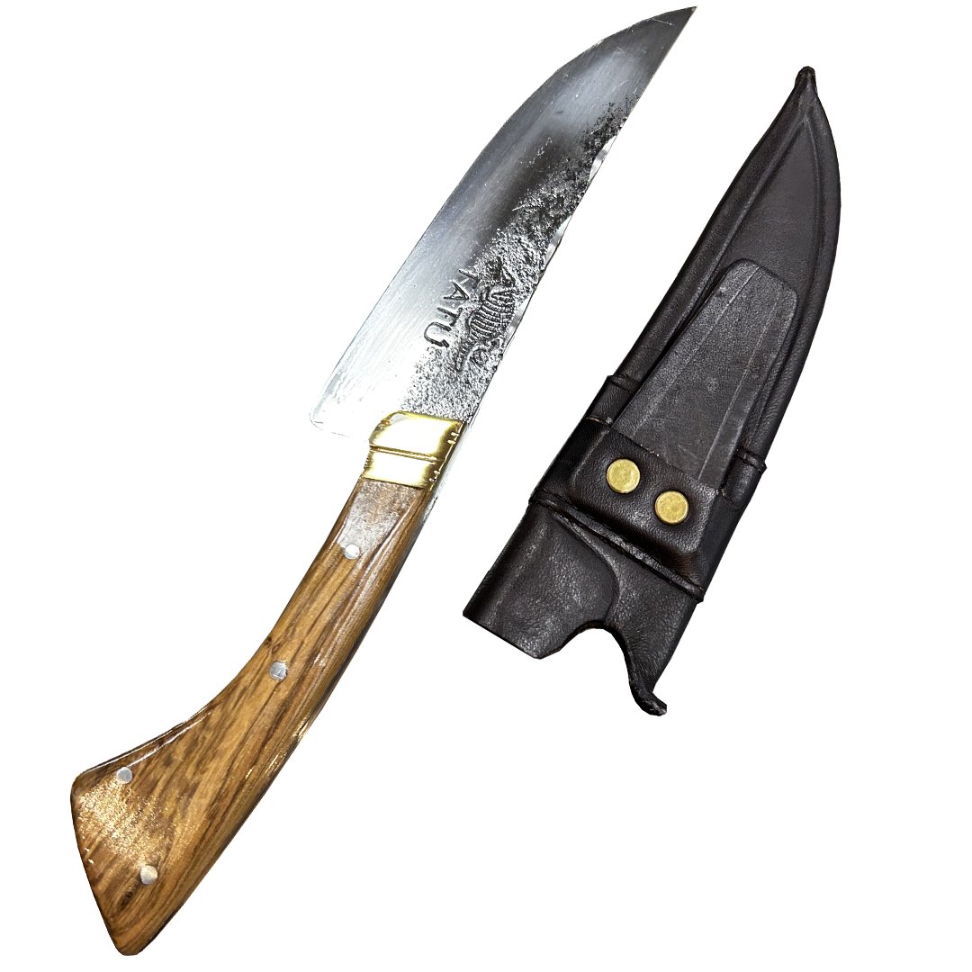 Faca Gaúcha Lâmina Em Aço Carbono Rústico 6" Com Cabo Em Madeira e ...