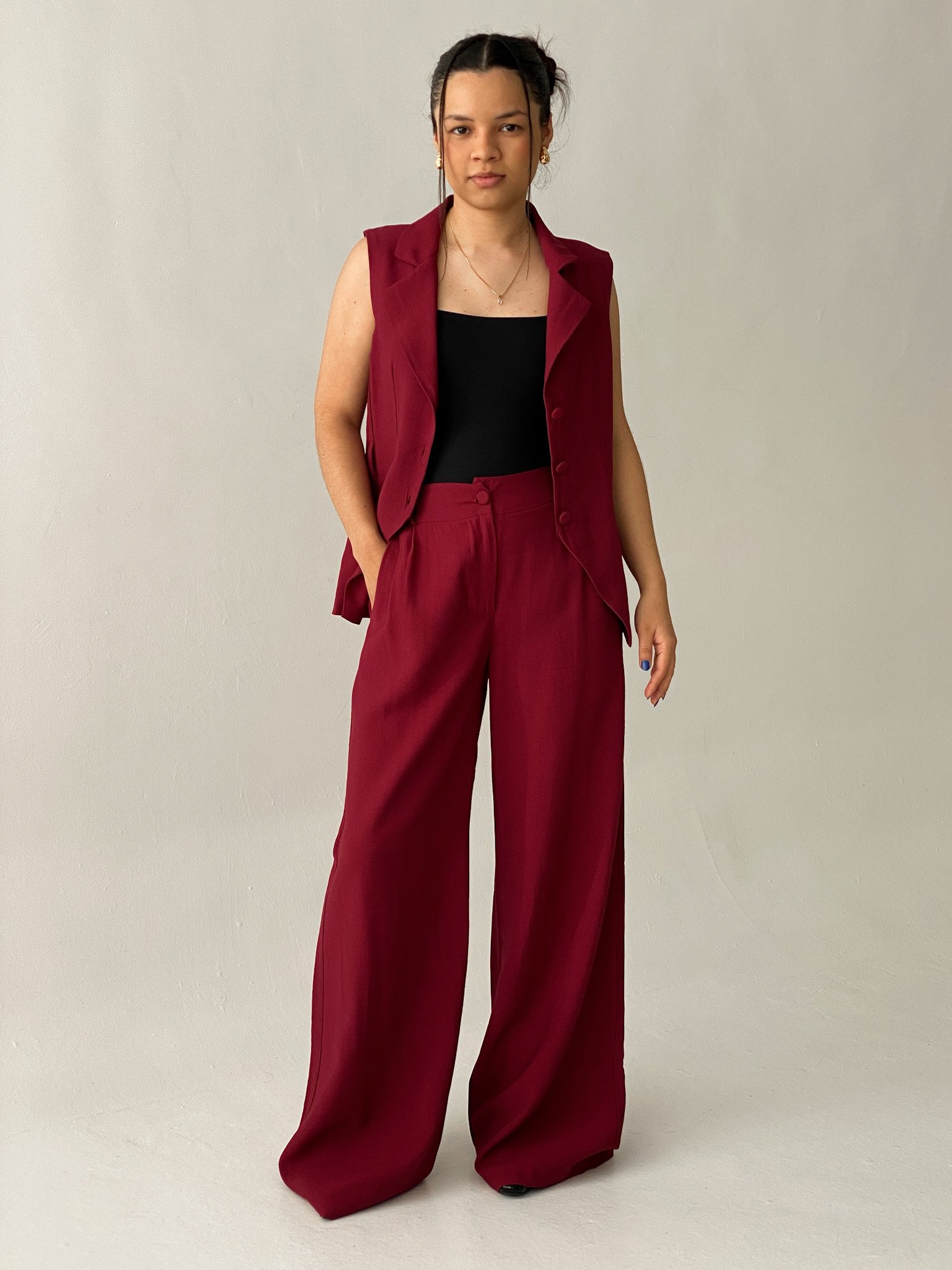 Kit Conjunto Gi Marsala + Blusa Laura Preta | Ambrô