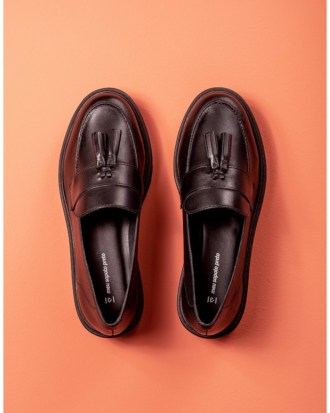 Mocassim de Couro Preto Feminino | Meu Sapato Preto