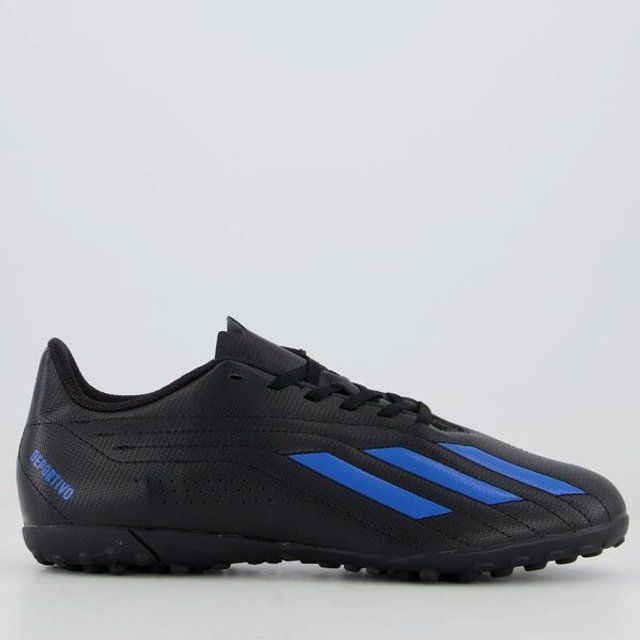 Chuteira Society Adidas Deportivo II Preta e Azul HP2519 | Loja do Zico