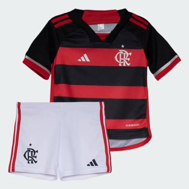 Mini Kit Flamengo Adidas I 2024 IP8206 JW7629 | Loja do Zico