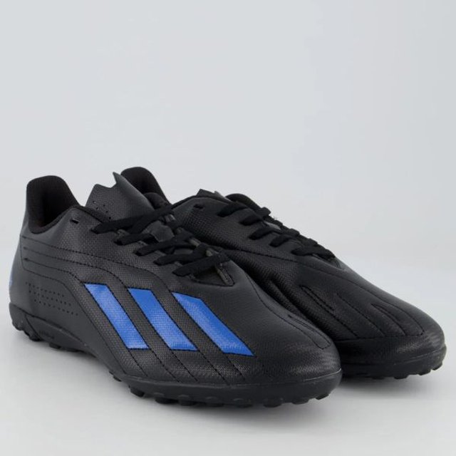 Chuteira Society Adidas Deportivo II Preta e Azul HP2519 | Loja do Zico