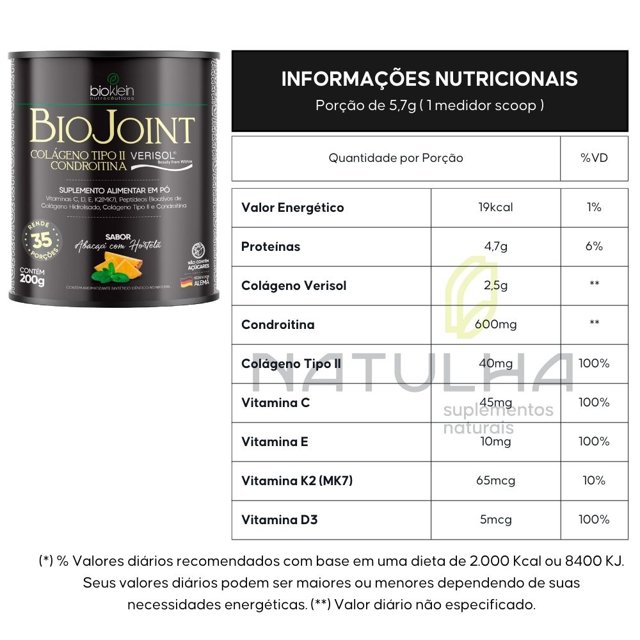 KIT 3X BioJoint (Colágeno Tipo 2, Condroitina, Verisol e Vitaminas ...