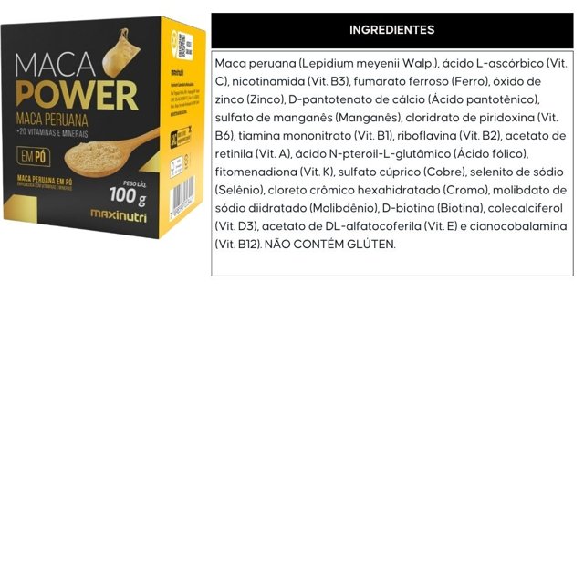 KIT 2X Maca Peruana Power + Vitaminas e Minerais 100g - Maxinutri | Natulha