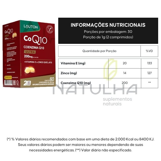 Coenzima Q10 Ultra 200mg 60 comprimidos - Lauton | Natulha