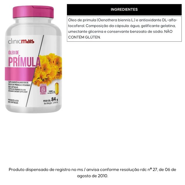 KIT 3X Óleo de Prímula 1000mg 60 cápsulas - Clinicmais | Natulha