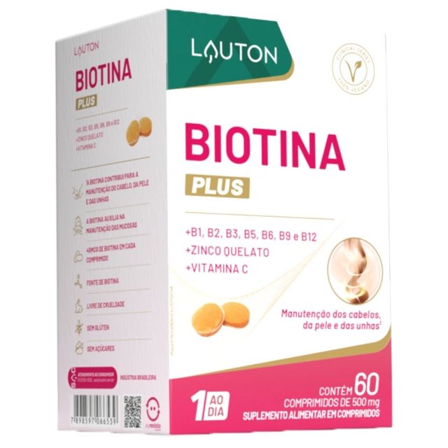 Biotina Plus + Vitaminas e Minerais 60 comprimidos - Lauton | Natulha