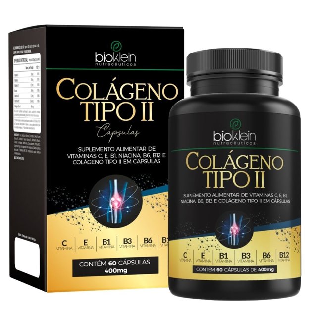 Colágeno Tipo II com Vitaminas para Articulação 60 cápsulas - Bioklein ...