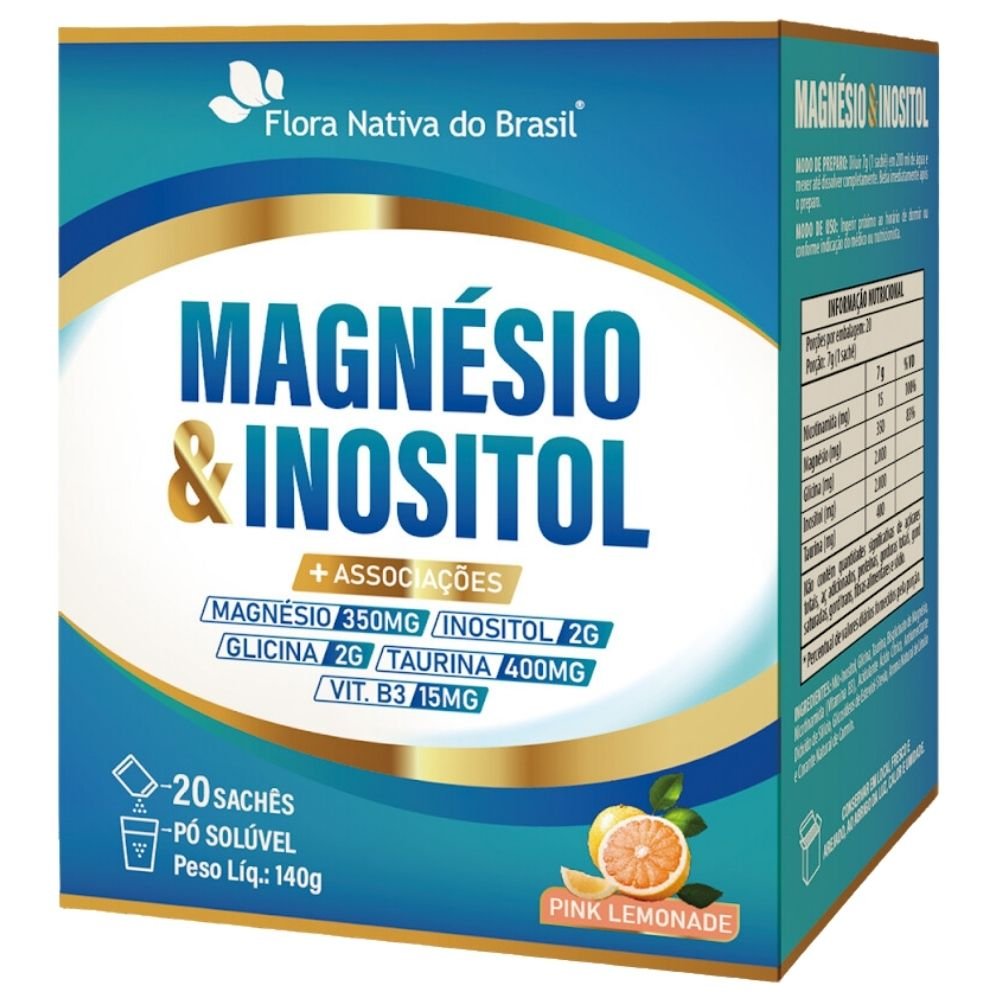 Magnésio com Inositol + Associações 20 Sachês - Flora Nativa do Brasil ...
