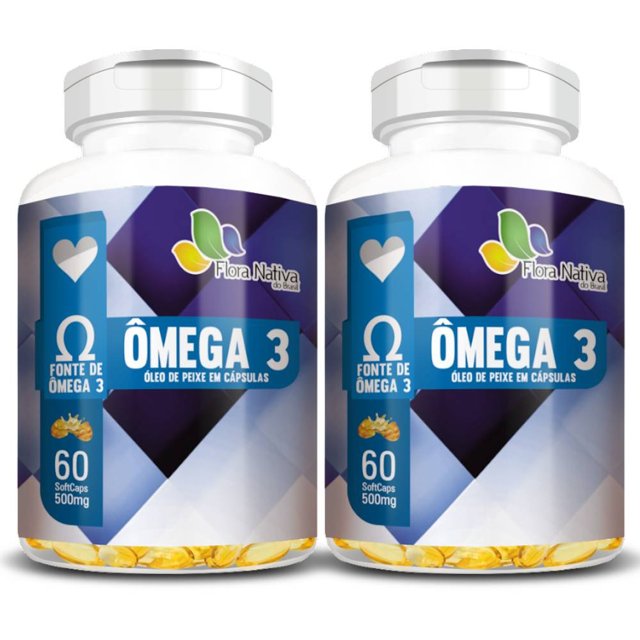 KIT 2X Ômega 3 EPA/DHA 1000mg 60 cápsulas - Flora Nativa | Natulha