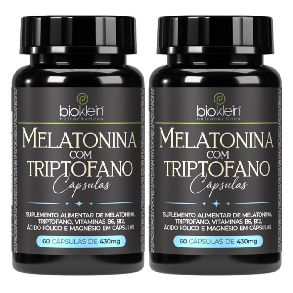 KIT 2X Melatonina com Triptofano 60 cápsulas - Bioklein | Natulha