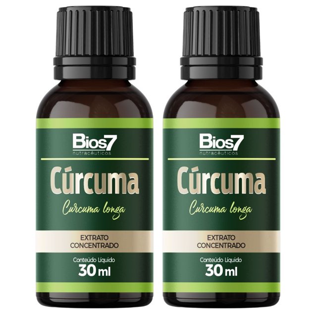KIT 2X Cúrcuma em gotas Extrato Concentrado 30ml - Bios7 | Natulha KIT 2X Cúrcuma em gotas Extrato Concentrado 30ml - Bios7 | Natulha