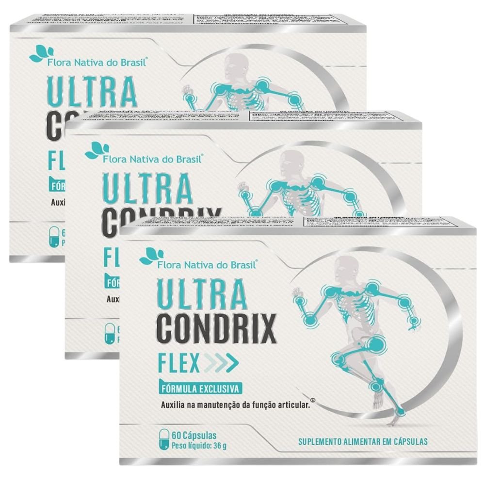 KIT 3X Ultra Condrix Flex (Colágeno tipo 2, Curcumina, MSM, Ácido ...