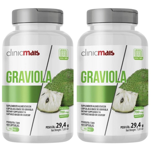 KIT 2X Graviola 60 cápsulas - Clinicmais | Natulha