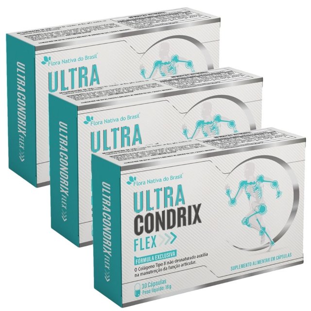 KIT 3X Ultra Condrix Flex 30 cápsulas - Flora Nativa | Natulha