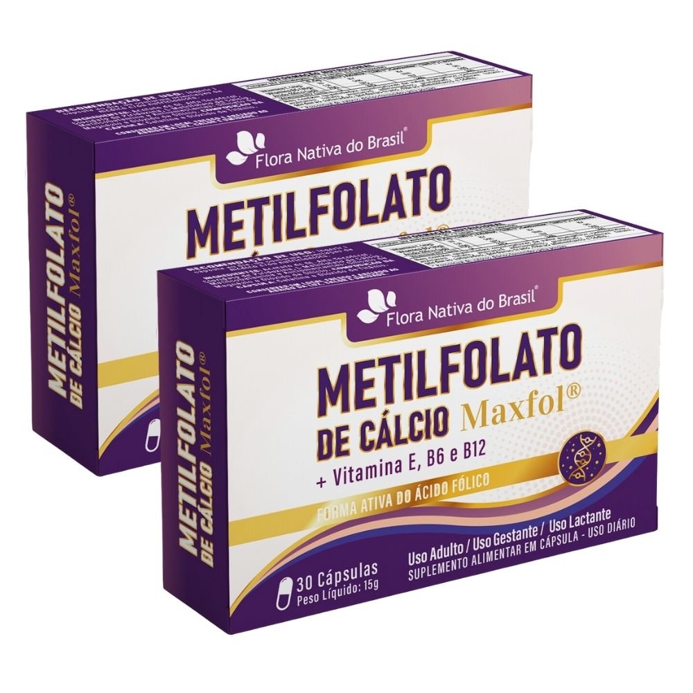 KIT 2X Metilfolato (MAXFOL®) com Vitaminas 30 cápsulas - Flora Nativa ...