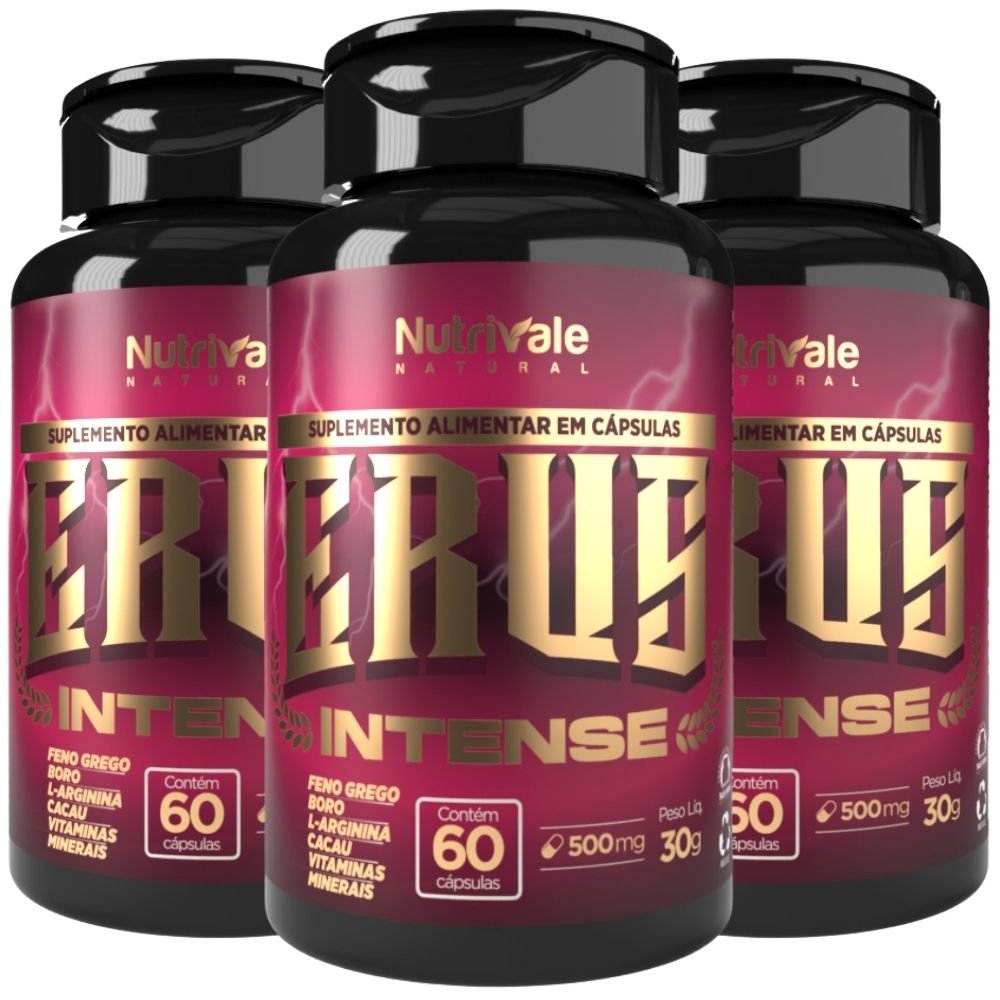 KIT 3X Erus Intense (Estimulante Feminino) 60 cápsulas - Nutrivale ...