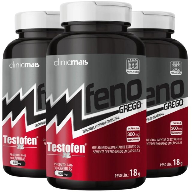 KIT 3X Feno Grego (TestoFen®) 30 doses - Clinicmais | Natulha