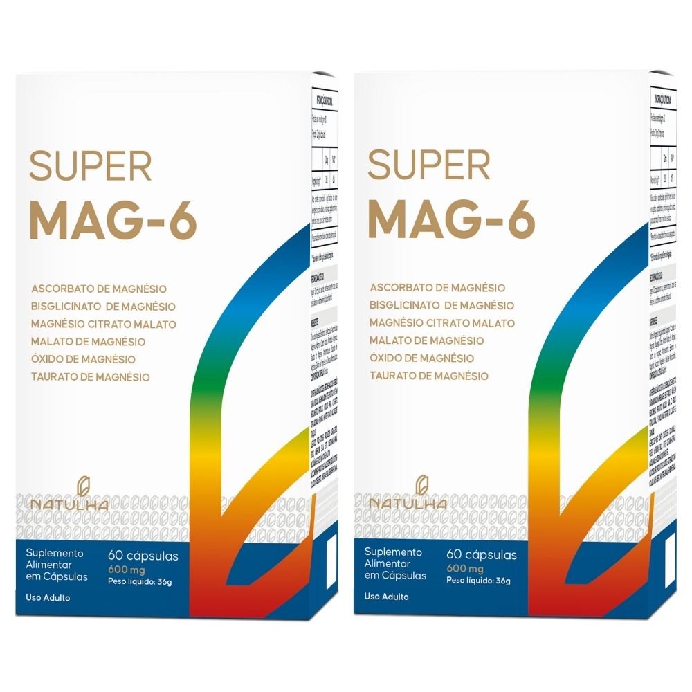 KIT 2X Super MAG-6 60 Cápsulas - Natulha | Natulha