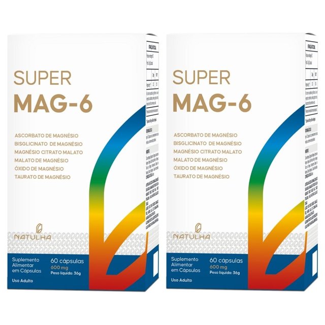 KIT 2X Super MAG-6 60 Cápsulas - Natulha | Natulha
