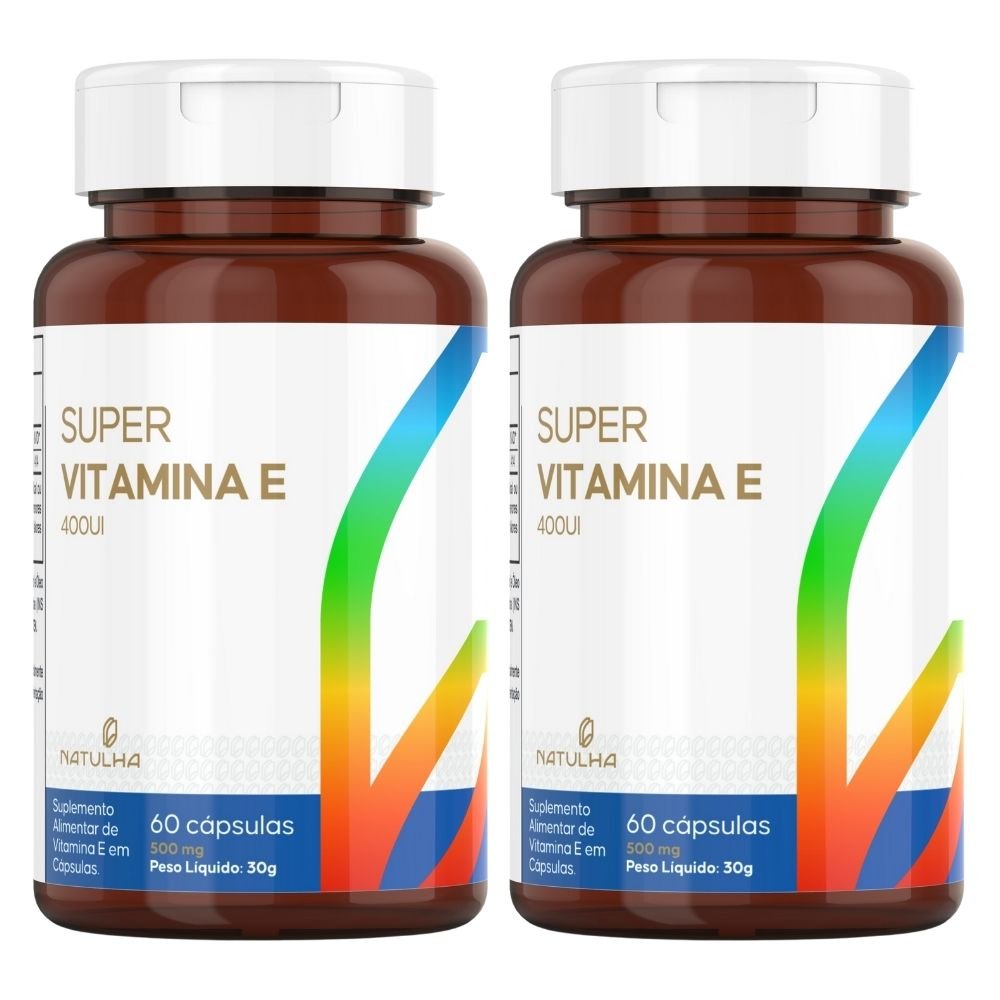 KIT 2X Super Vitamina E 400 UI 60 cápsulas - Natulha | Natulha