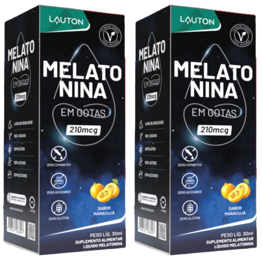 KIT 2X Melatonina Premium em Gotas 30ml - Lauton | Natulha