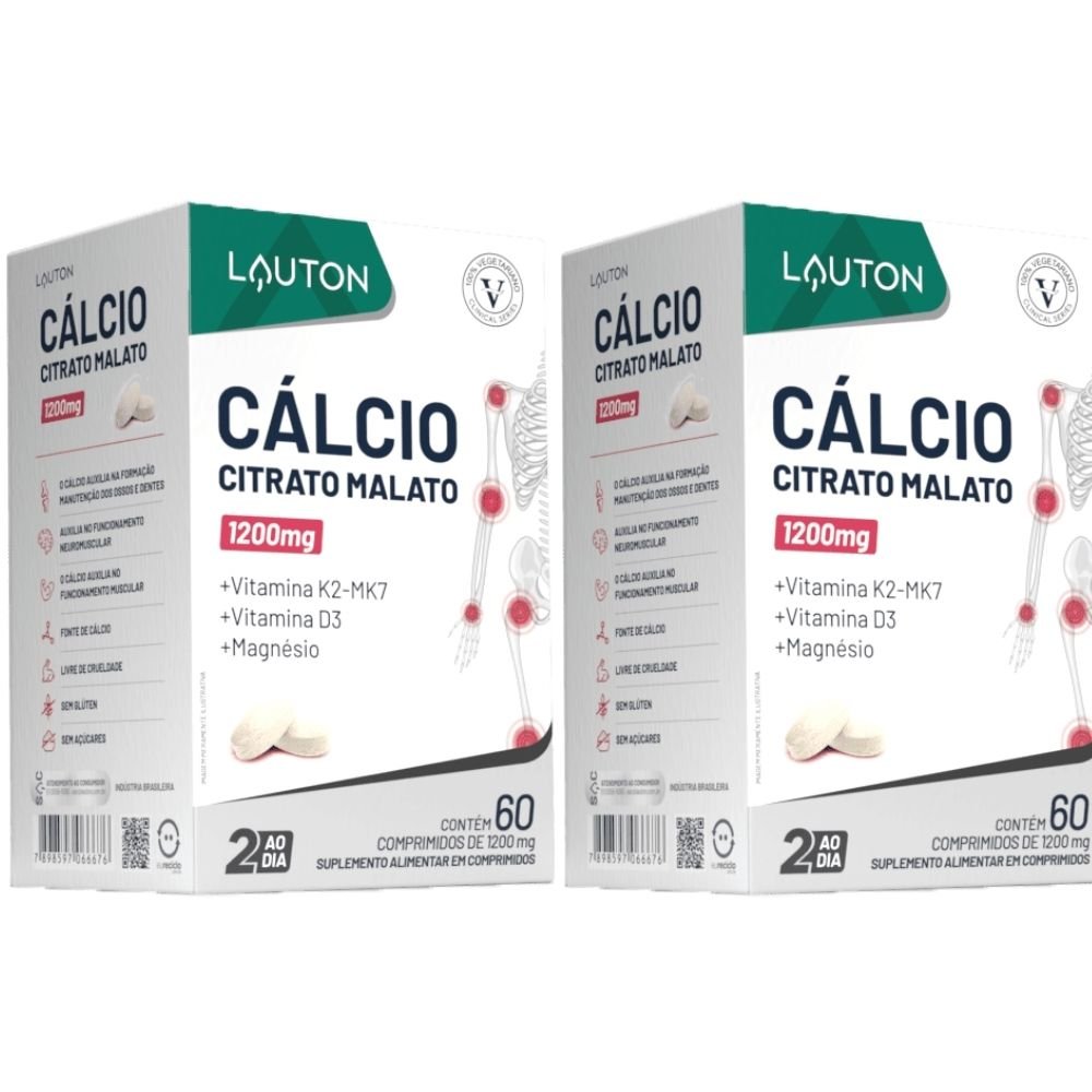 KIT 2X Cálcio Citrato Malato 60 comprimidos - Lauton | Natulha