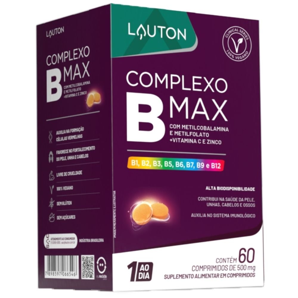 Complexo B Max (Vitaminas complexo B) 60 comprimidos - Lauton | Natulha