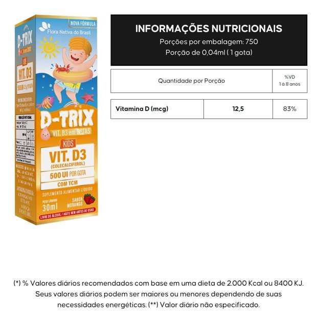 D-TRIX ( Vitamina D3 infantil) 30ml - Flora Nativa | Natulha
