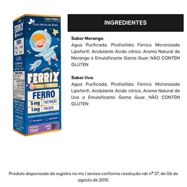 FERRIX (Ferro infantil) 30ml - Flora Nativa | Natulha