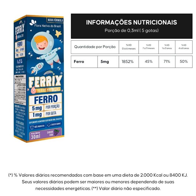 FERRIX (Ferro infantil) 30ml - Flora Nativa | Natulha